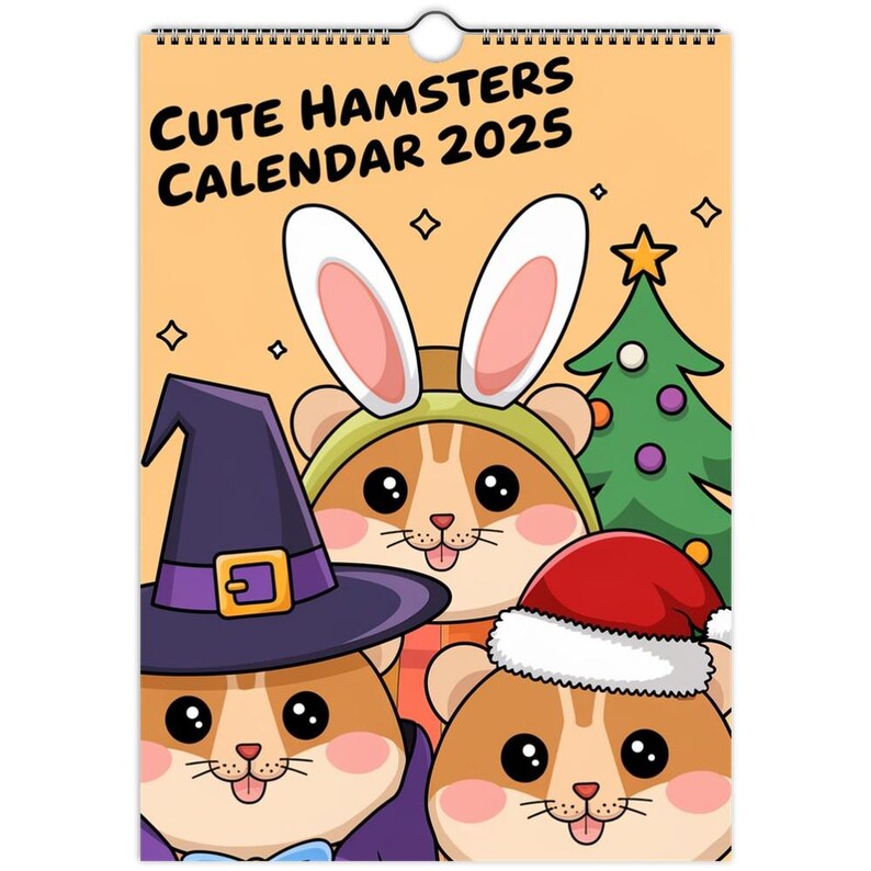 Cute Hamster Calendar 2025 Adorable Hamster Wall Calendar With Hook ...