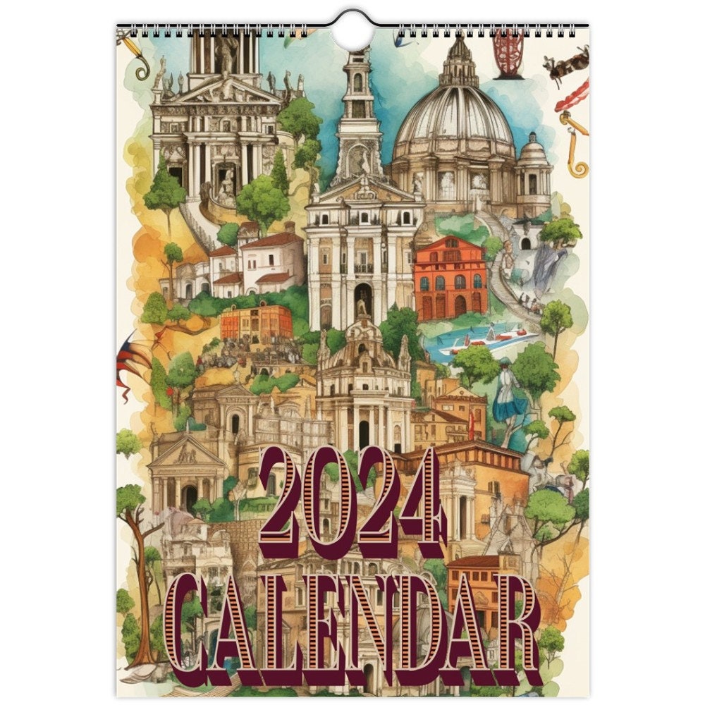 Vintage Italian Scenery Calendar 2024: Illustrated - Etsy