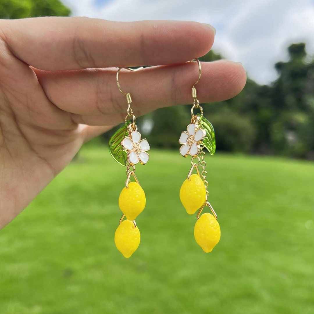 Lemon Earrings Lightweight Fruit Food Earrings Cute Kawaii Earrings ...