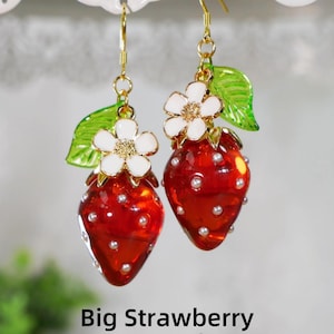 Strawberry Earrings Fruit Food Earrings Cute Dangle & Drop Earrings ...
