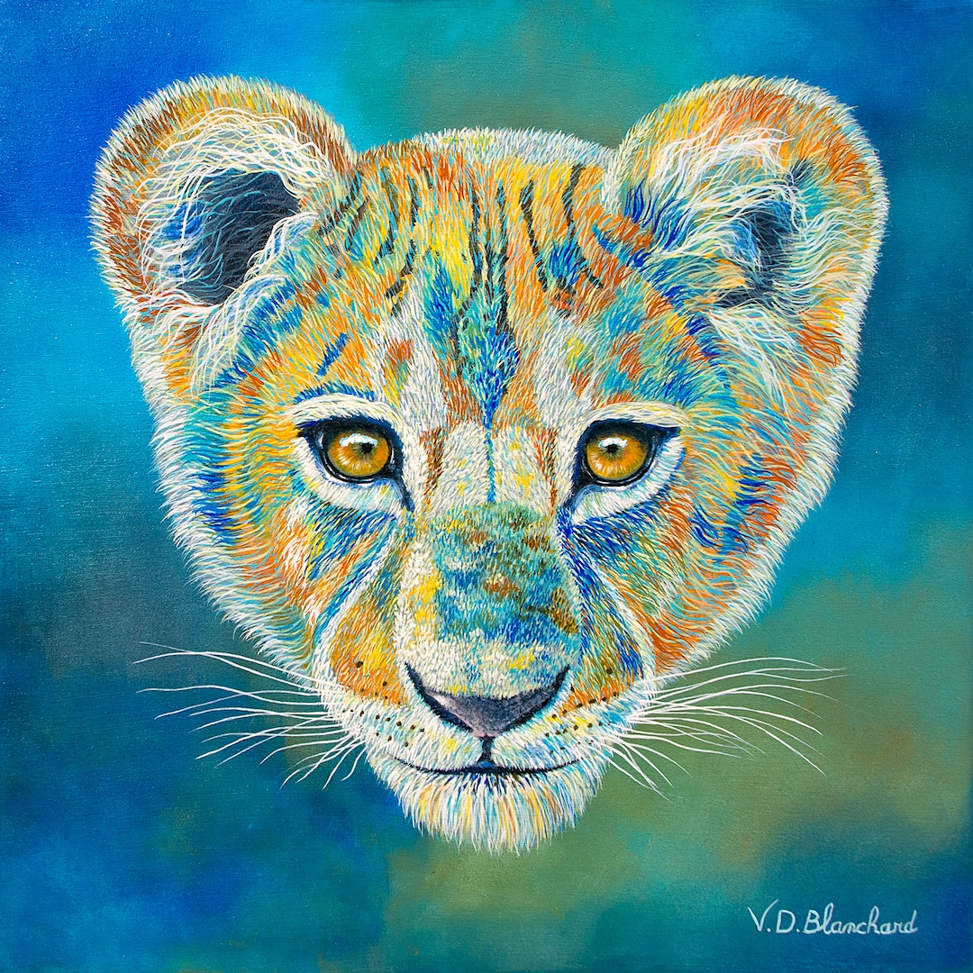 ORIGINAL Painting of a Lion, Acrylic Paint on Plywood - Etsy