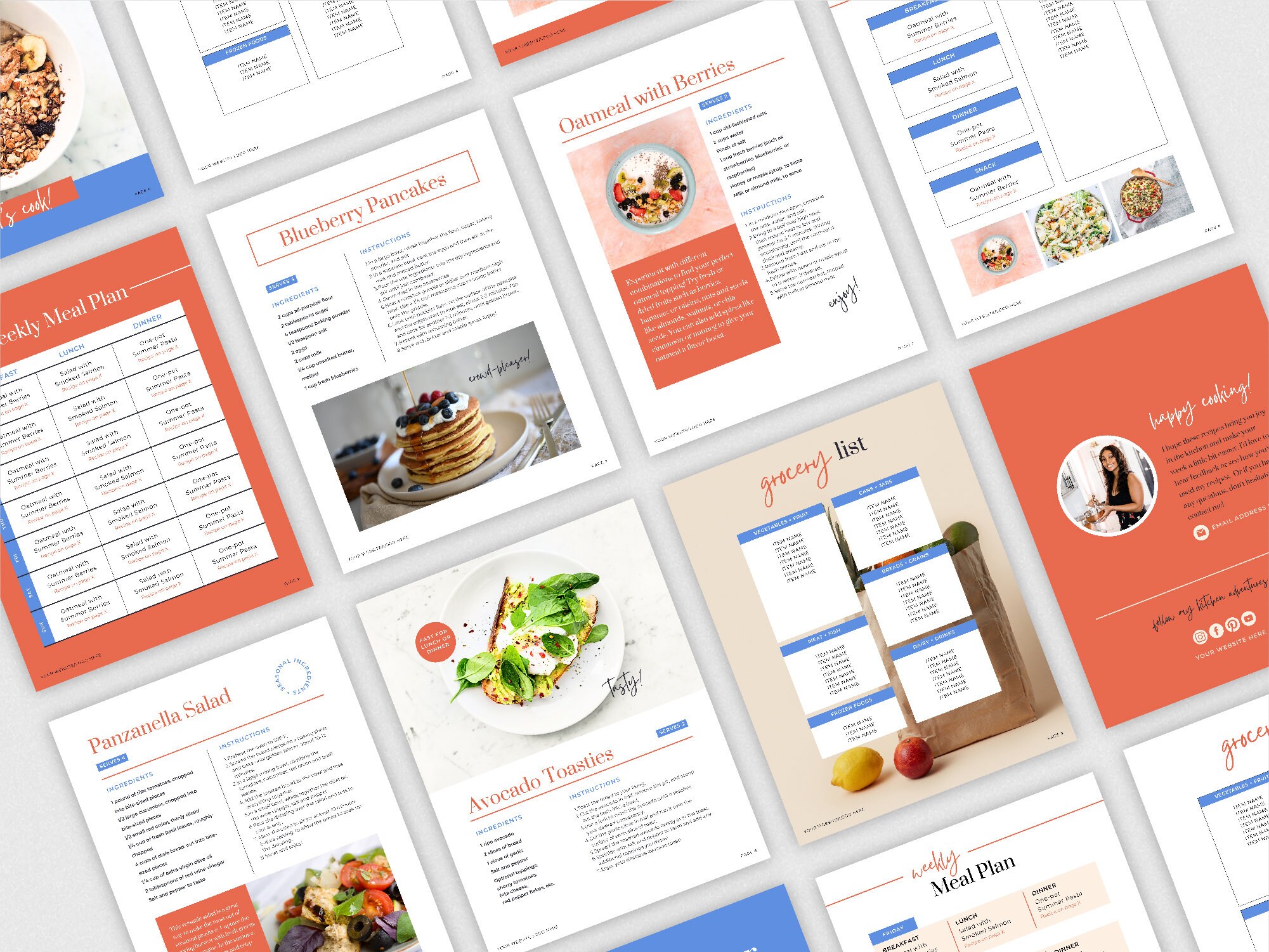 Canva Recipe Book Template | Canva Cookbook Template | Digital Cookbook ...