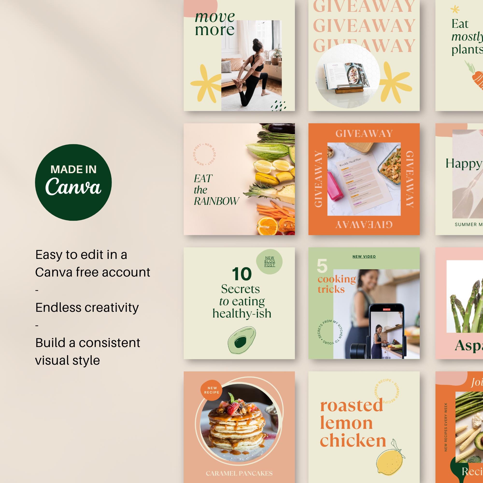 Canva Social Media Templates for Bloggers and Coaches | Canva Instagram ...