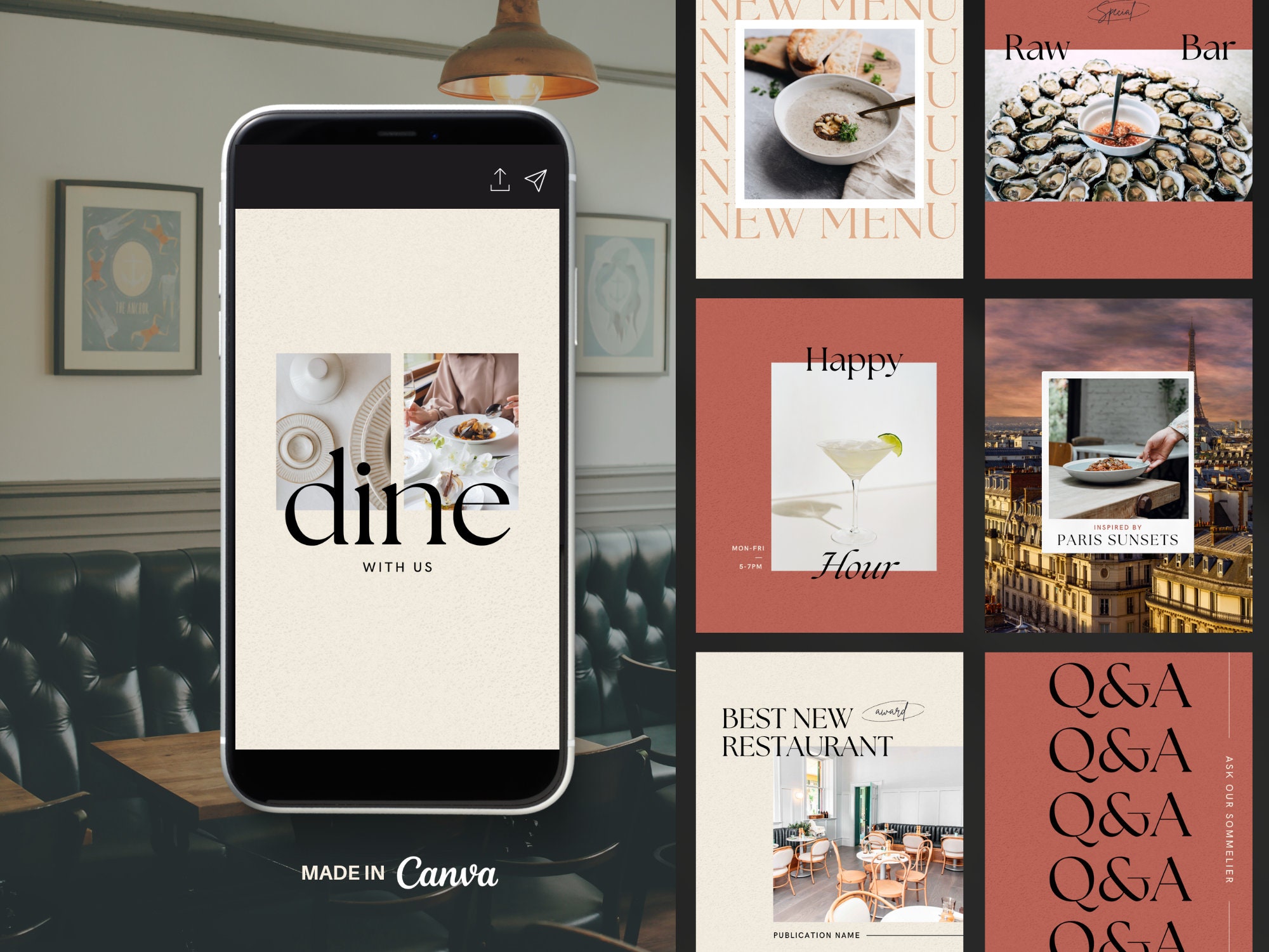 Canva Social Media Templates for Restaurants | Canva Instagram Post and ...