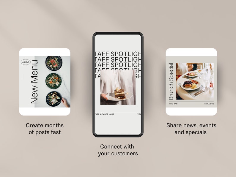 Canva Instagram Templates for Restaurants, Bars and Chefs | Canva Food ...