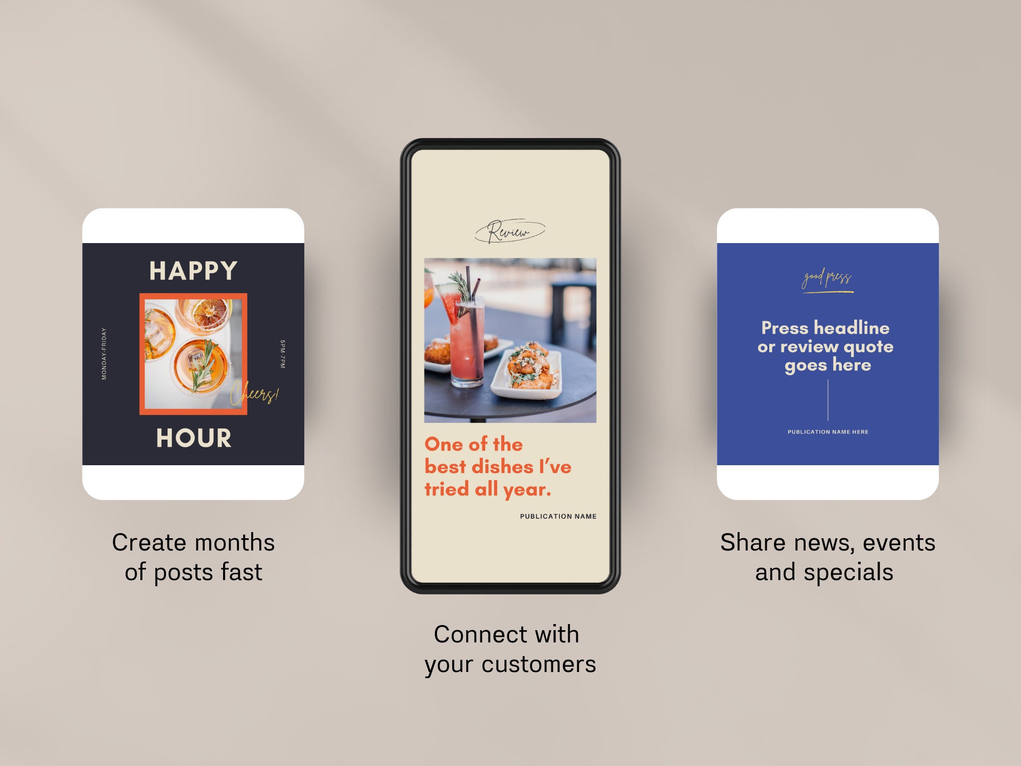 Canva Instagram Templates for Restaurants, Bars and Chefs | Canva Food ...