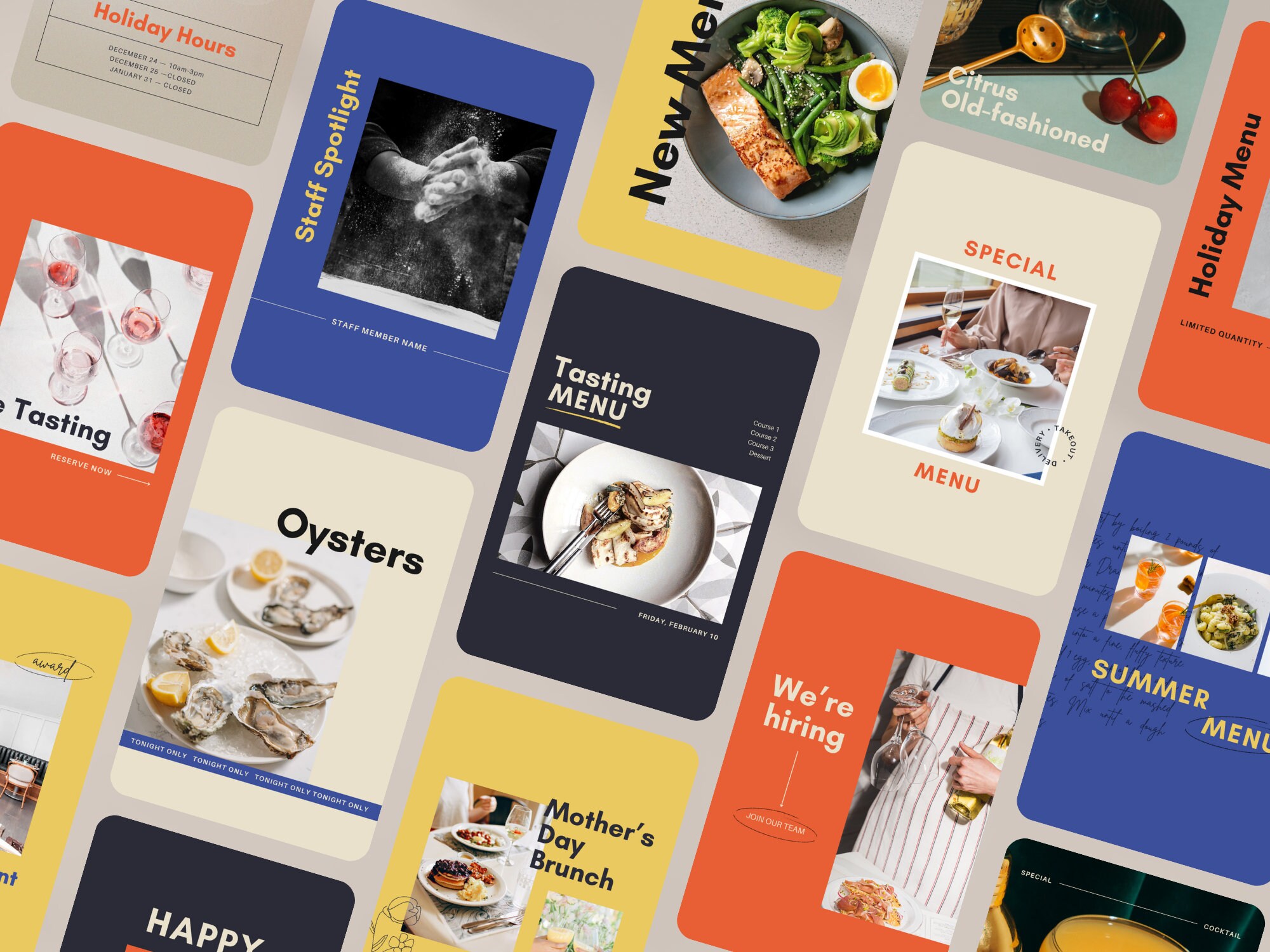 Canva Instagram Templates for Restaurants, Bars and Chefs | Canva Food ...