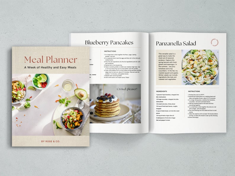 Canva Digital Cookbook Template Canva Recipe Book Template Meal Planner ...