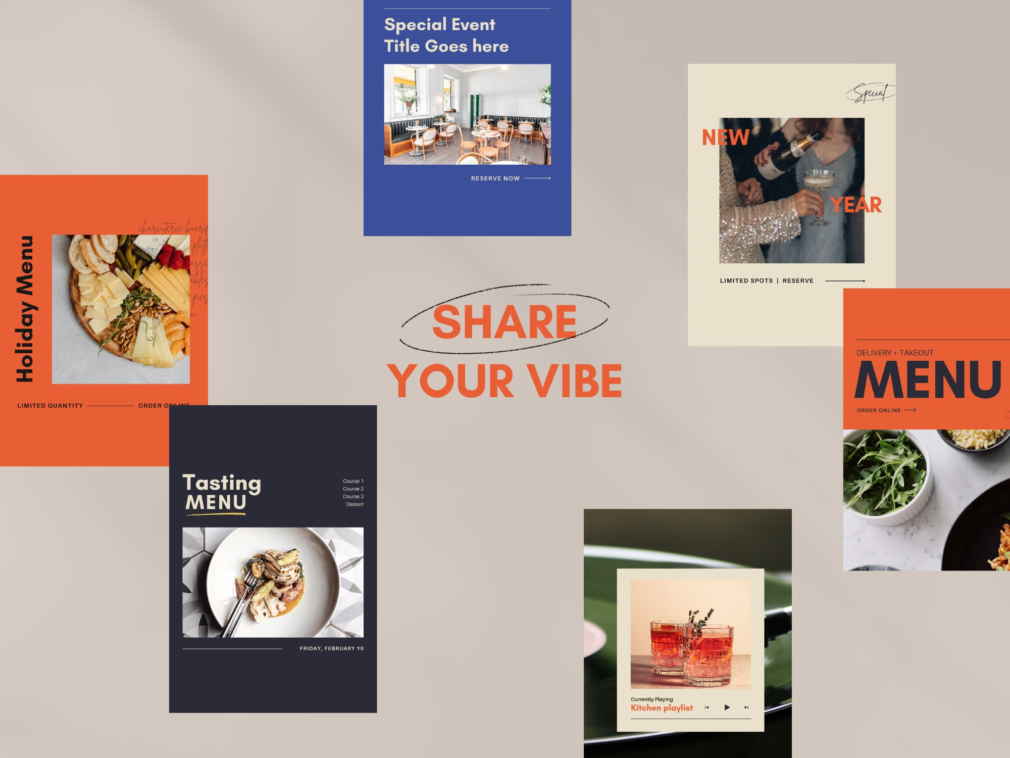 Canva Instagram Templates for Restaurants, Bars and Chefs | Canva Food ...
