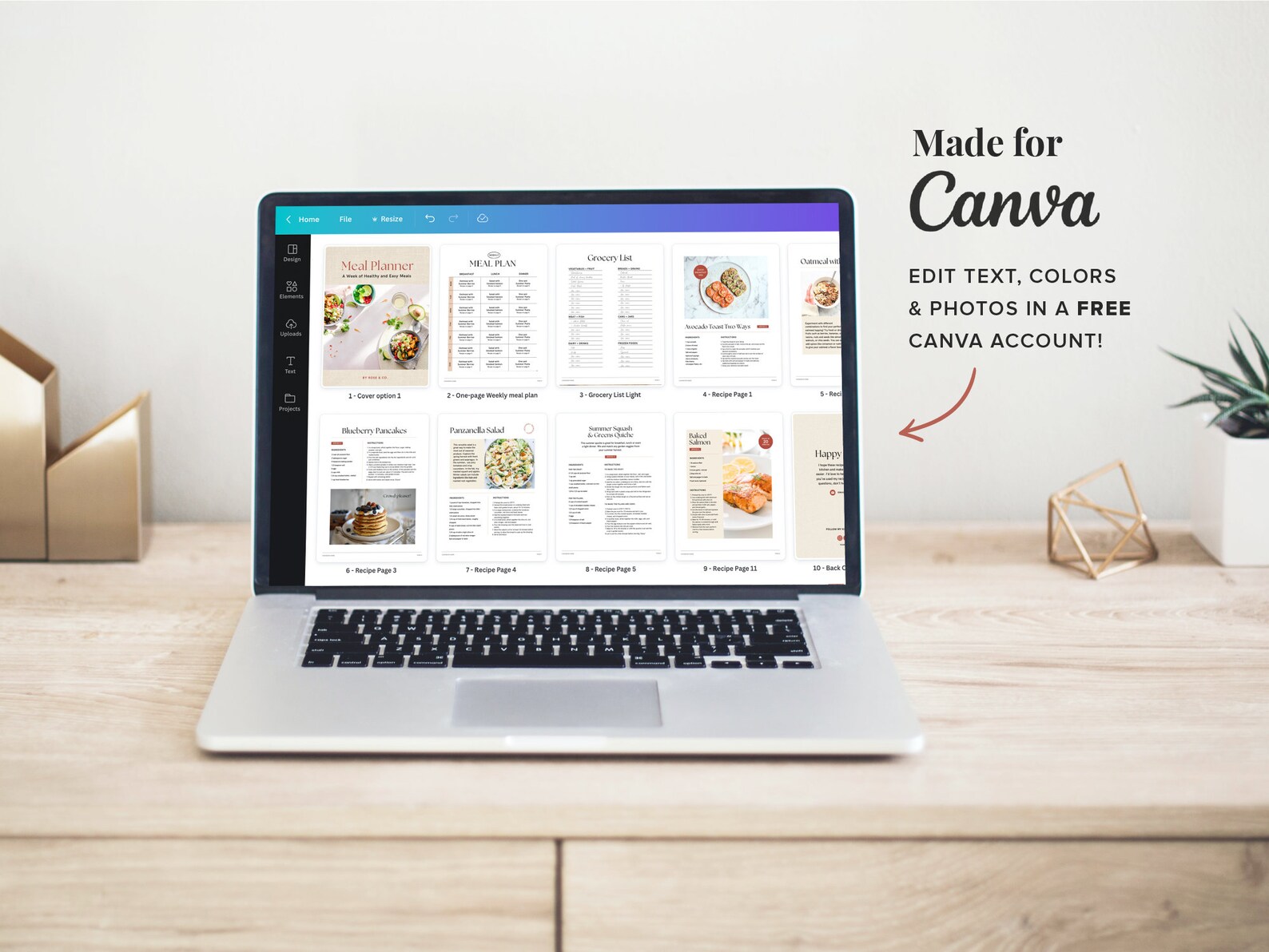 Canva Digital Cookbook Template | Canva Recipe Book Template | Meal ...