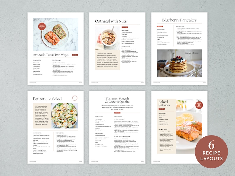 Canva Digital Cookbook Template Canva Recipe Book Template Meal Planner ...