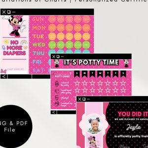Minnie Mouse Potty Training Chart & Certificate - Etsy