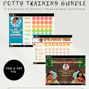 Moana Potty Training Chart & Certificate - Etsy