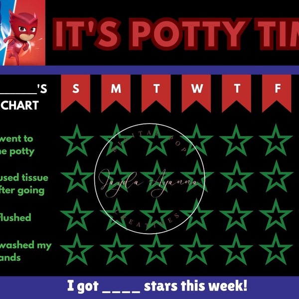 Potty Training Chart Pj Mask - Etsy