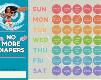 MOANA STICKER CHART, Moana Reward Chart, Moana Potty Training Chart ...