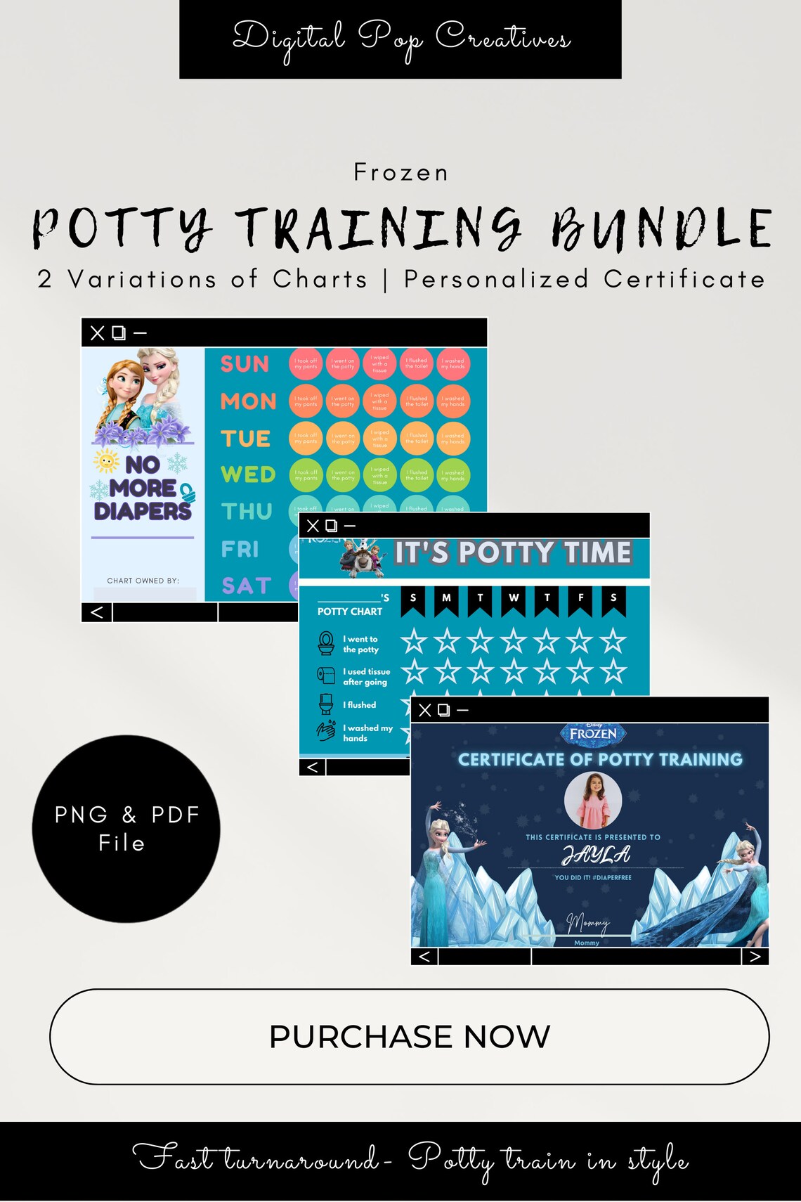 Frozen Potty Training Chart & Certificate - Etsy