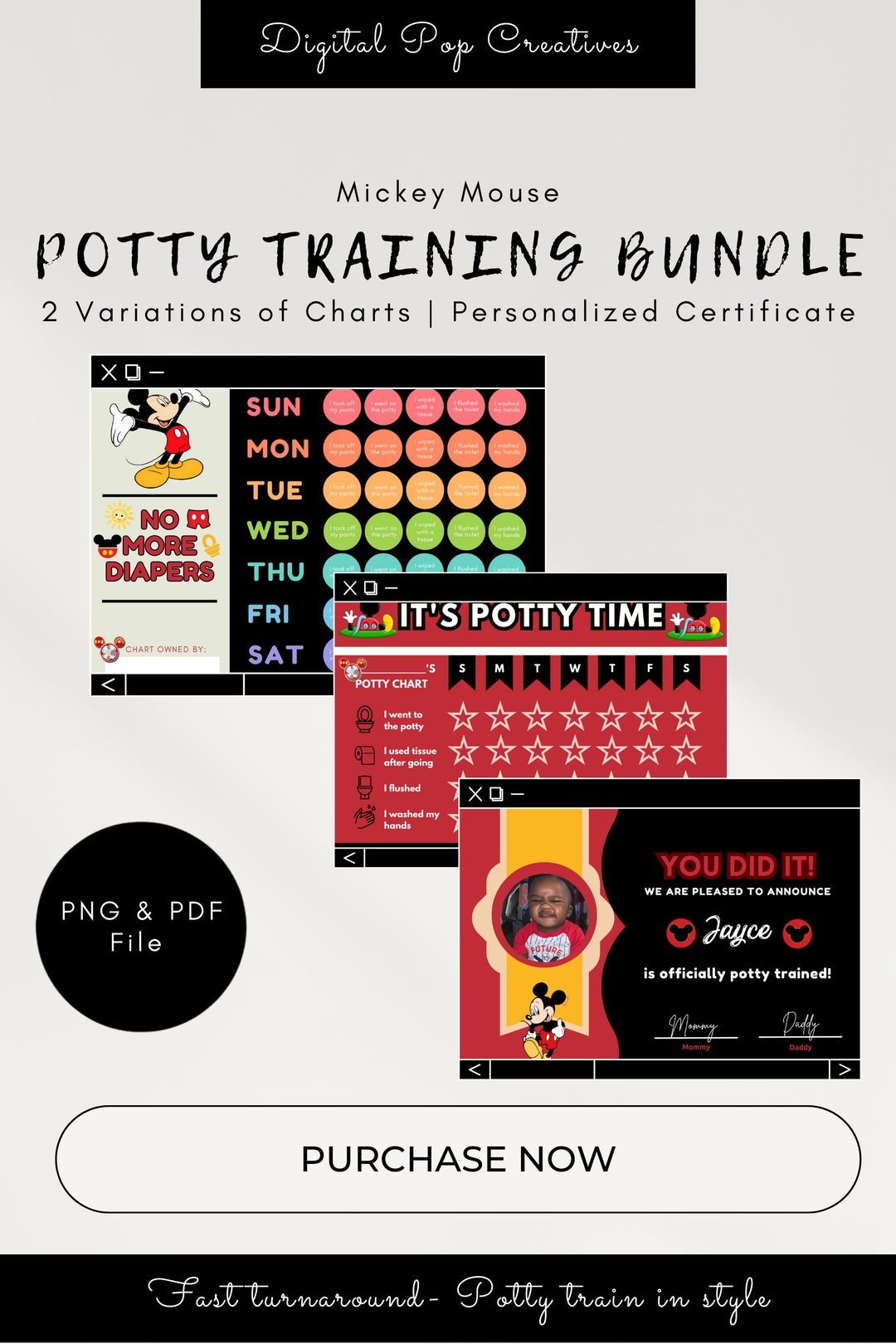 Mickey Mouse Potty Training Chart & Certificate - Etsy