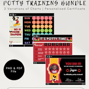 Mickey Mouse Potty Training Chart & Certificate - Etsy