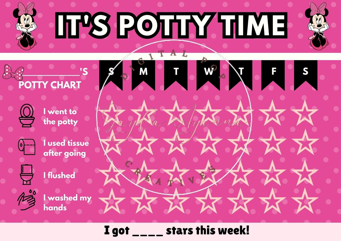 Minnie Mouse Potty Training Chart & Certificate - Etsy