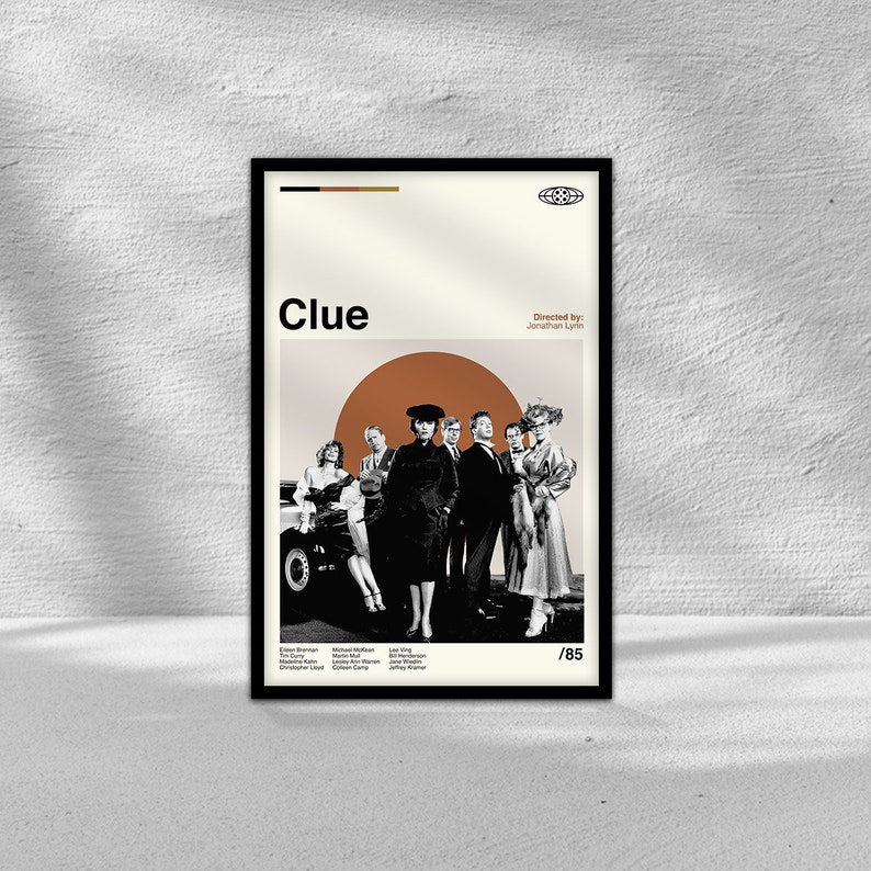 Clue Movie Poster, Clue Poster, Midcentury Art, Retro Modern Poster ...