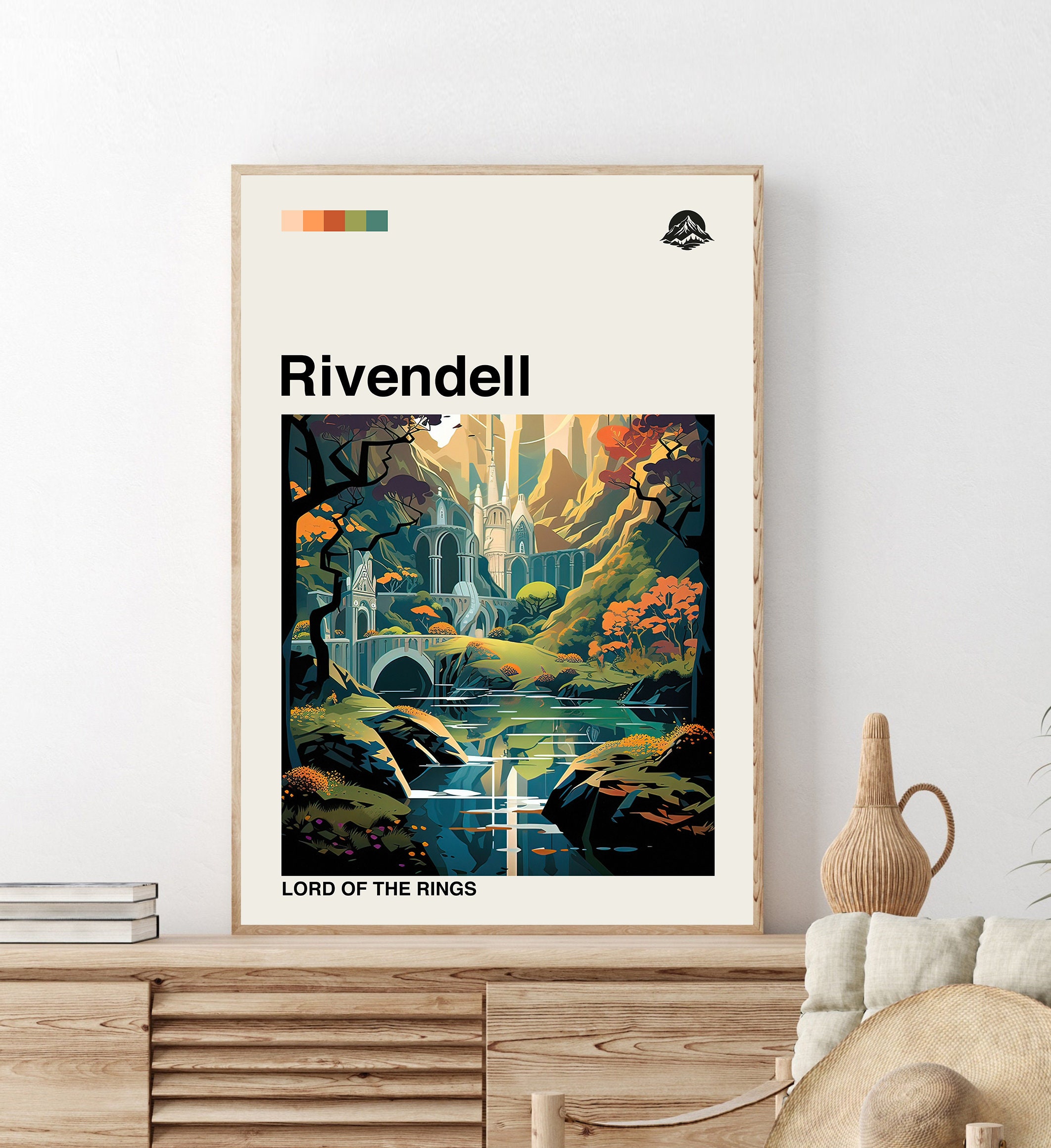 Rivendell Travel Print, Rivendell Poster, Home Decoration, Midcentury ...