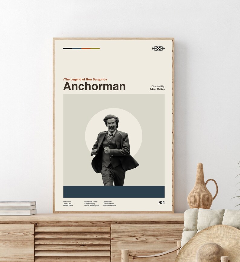 Anchorman: the Legend of Ron Burgundy Poster, Vintage Poster, Modern Art, Midcentury Art ...