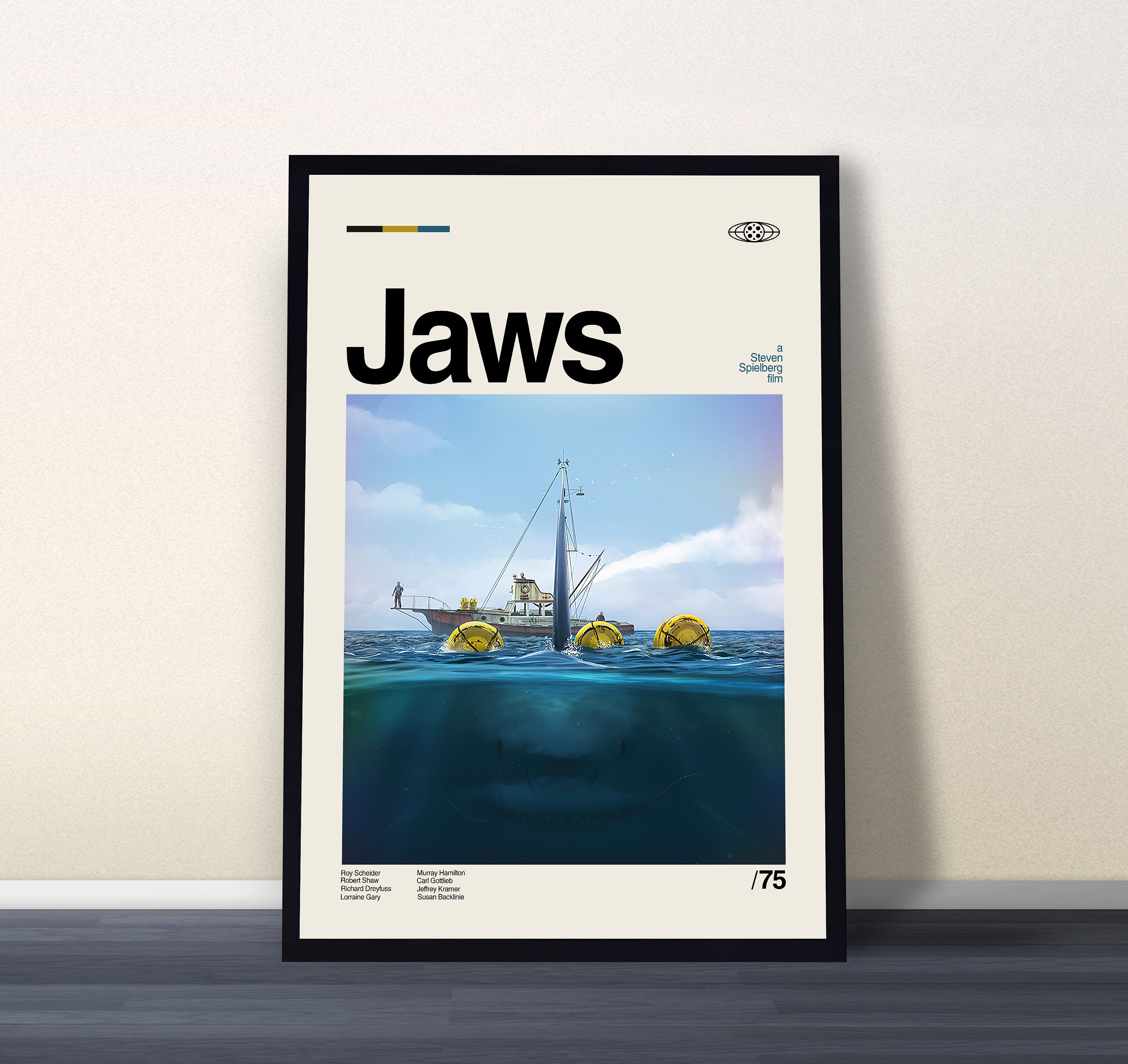 Jaws Movie Poster, Jaws Print, Movie Poster Print, Horror Poster, Wall ...