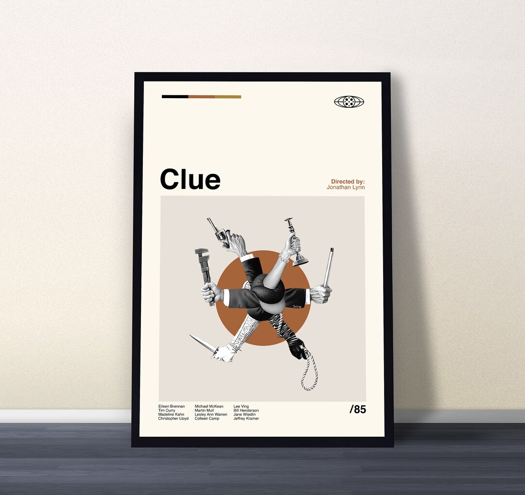 Clue Movie Poster, Clue Poster, Jonathan Lynn, Tim Curry, Midcentury ...