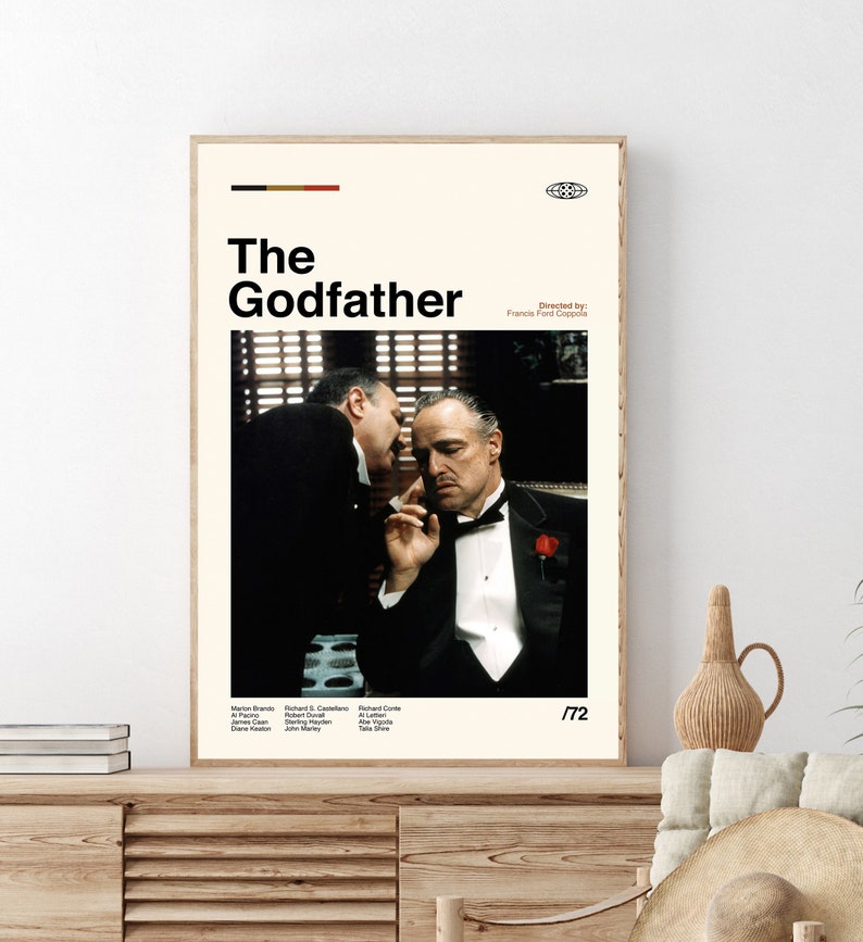 The Godfather Movie Poster,midcentury Art, Minimalist Movie Poster ...