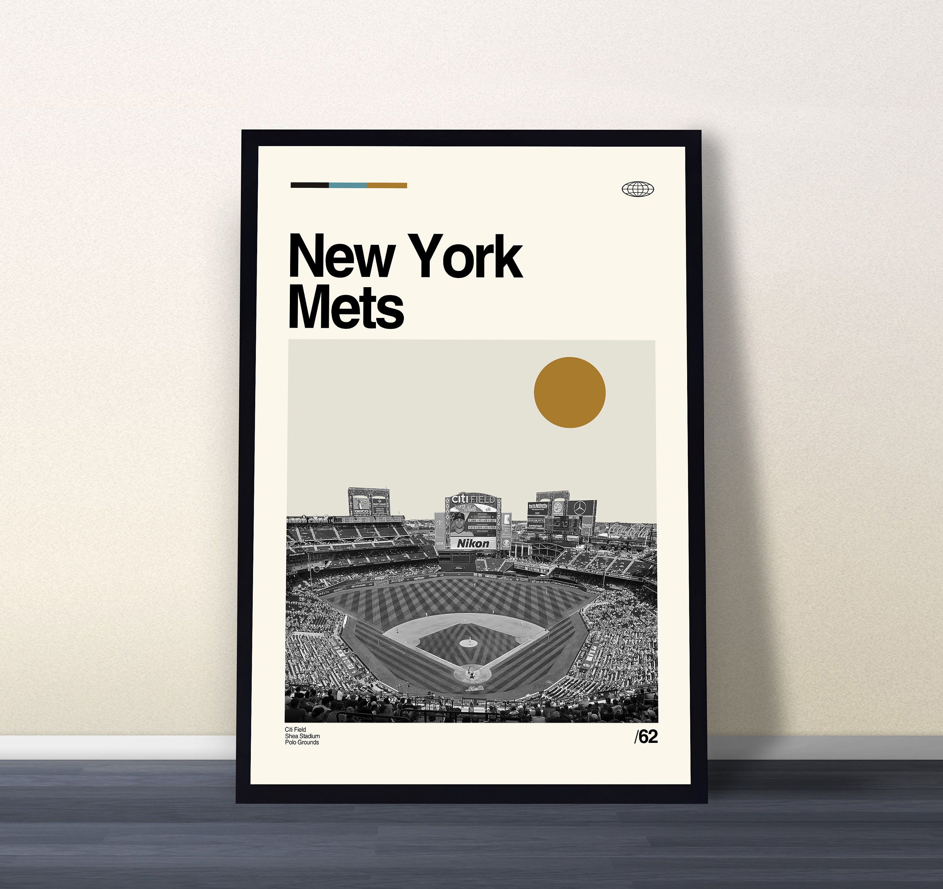 New York Mets Poster, New York Mets Print, Midcentury Art, Retro Print ...