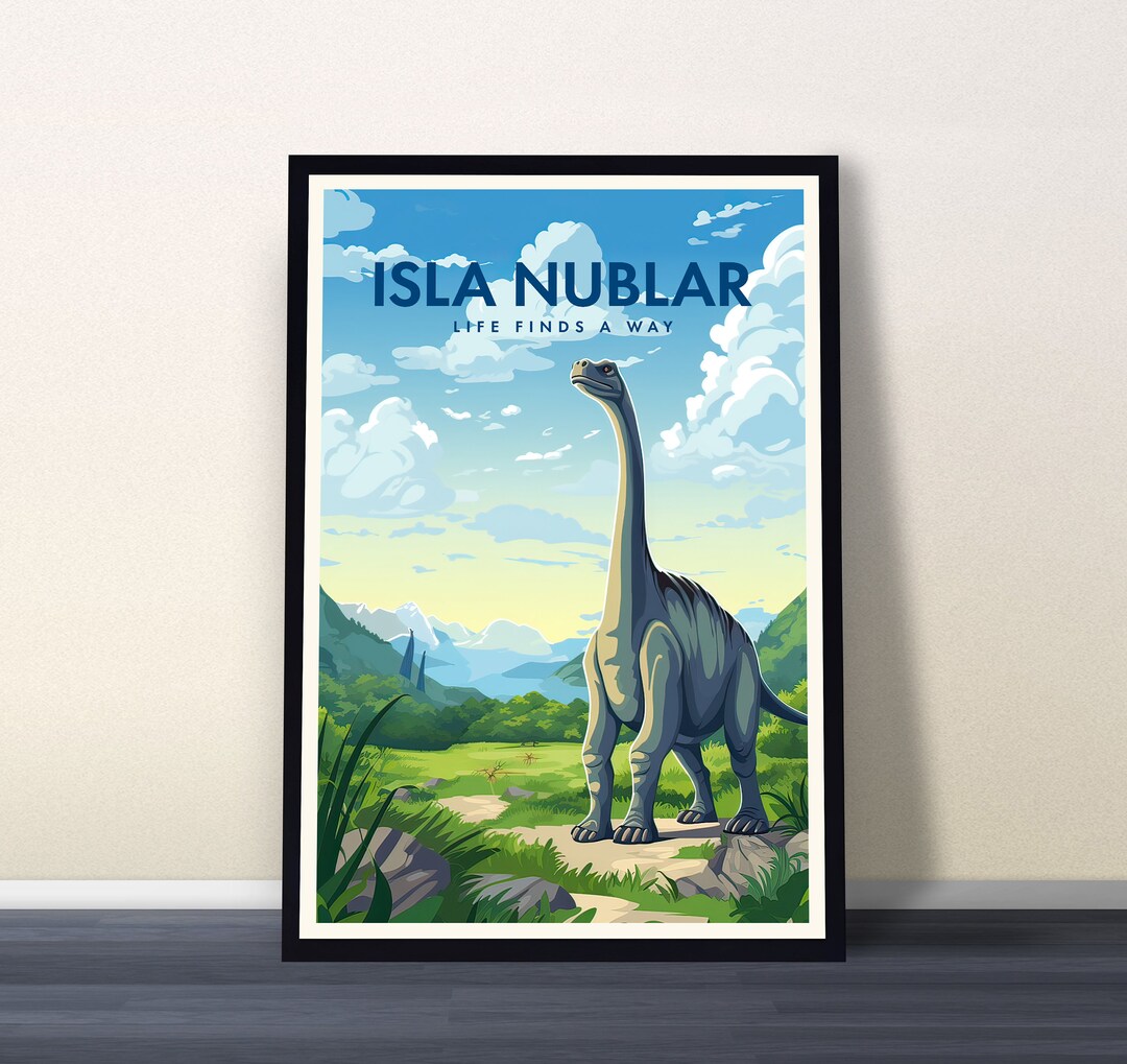 Isla Nublar Poster Life Finds A Way Jurassic Park Poster Midcentury