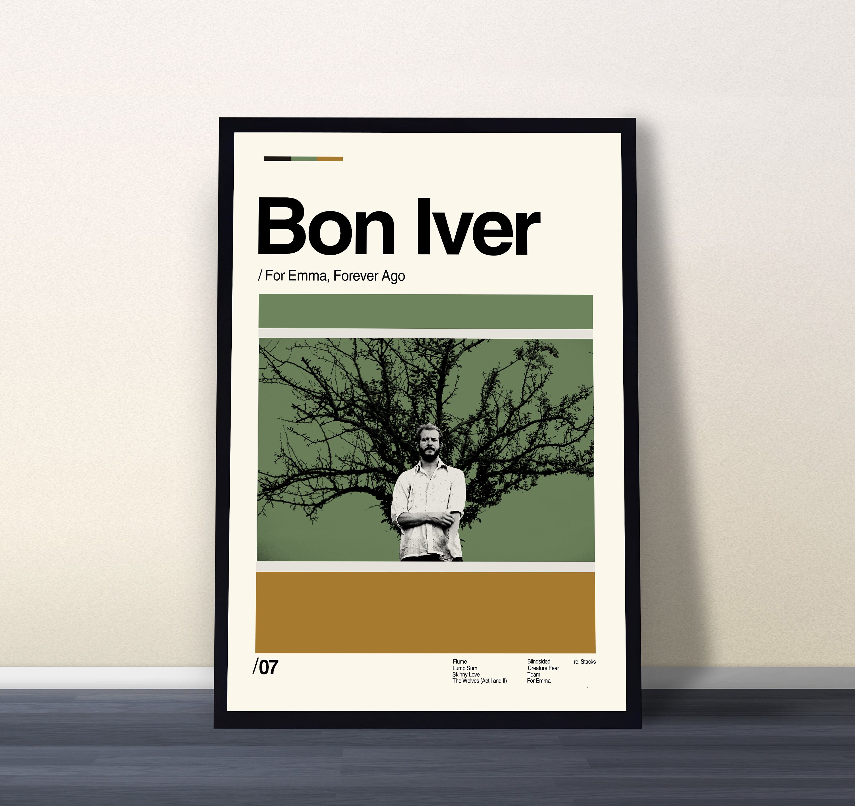 Bon Iver Poster, Bon Iver Album Poster, for Emma, Forever Ago, Music ...