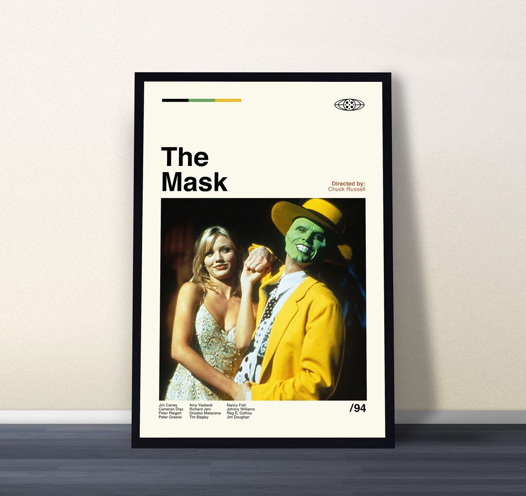 The Mask Movie Poster, the Mask Print, Midcentury Art, Minimalist Art ...