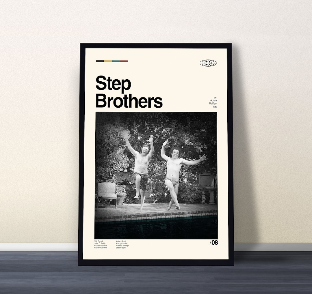 Step Brothers Poster, Step Brothers Print, Midcentury Art, Movie Poster ...