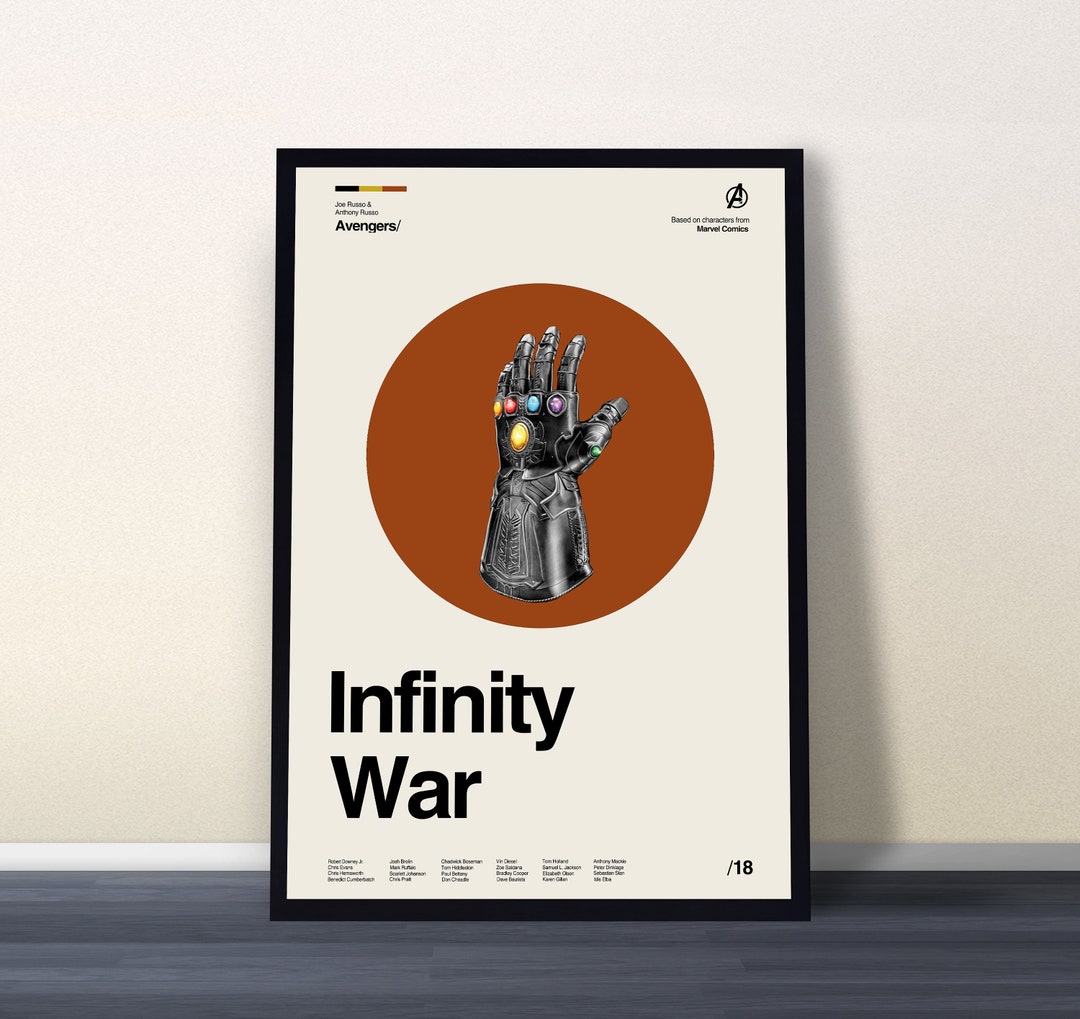 Infinity War Movie Poster, Marvel Movie Poster, Midcentury Print, Retro ...