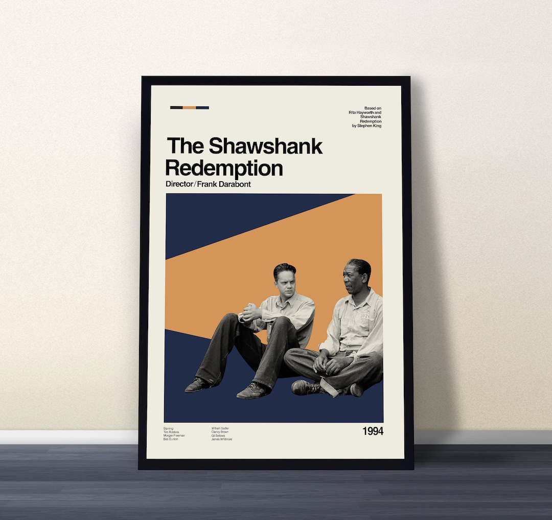 The Shawshank Redemption Poster, Midcentury Art, Movie Poster, Vintage ...