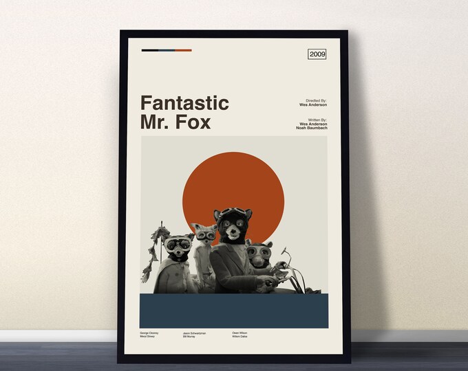 Mr Fox Inspired Poster Minimalist Art Print Retro Art Print Wall Art ...