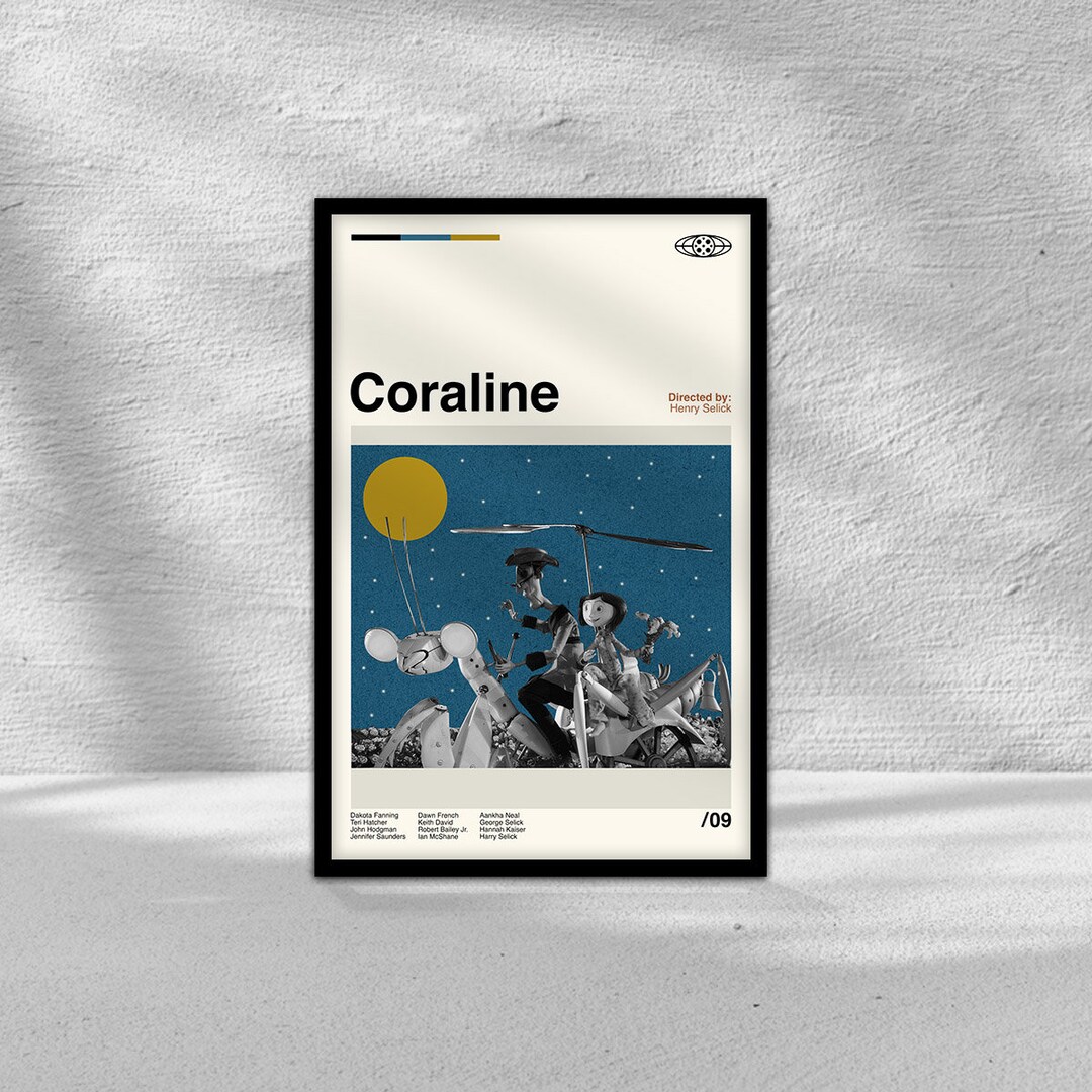 Coraline Movie Poster, Coraline Print, Midcentury Art, Minimalist Art ...