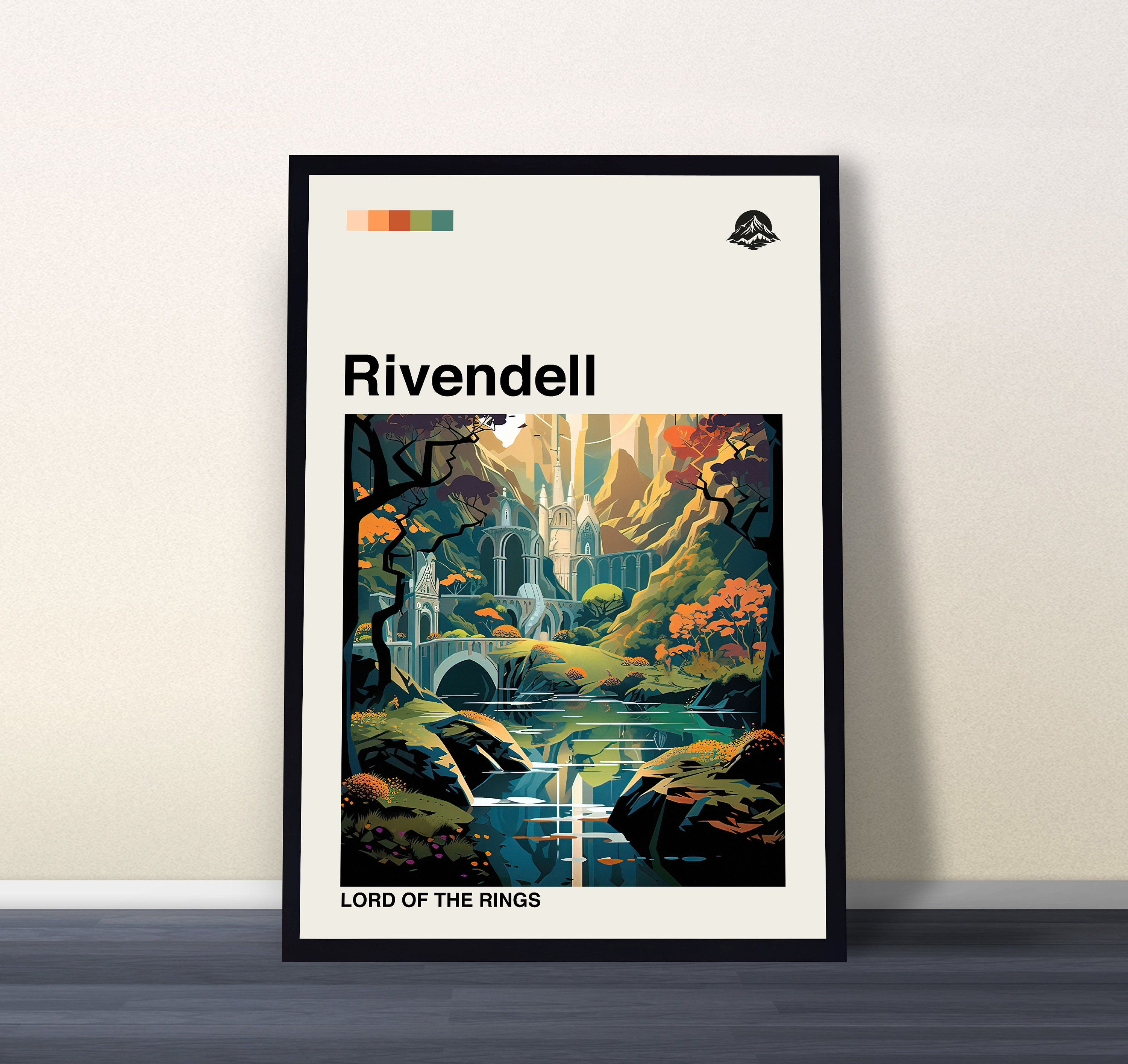 Rivendell Travel Print, Rivendell Poster, Home Decoration, Midcentury ...
