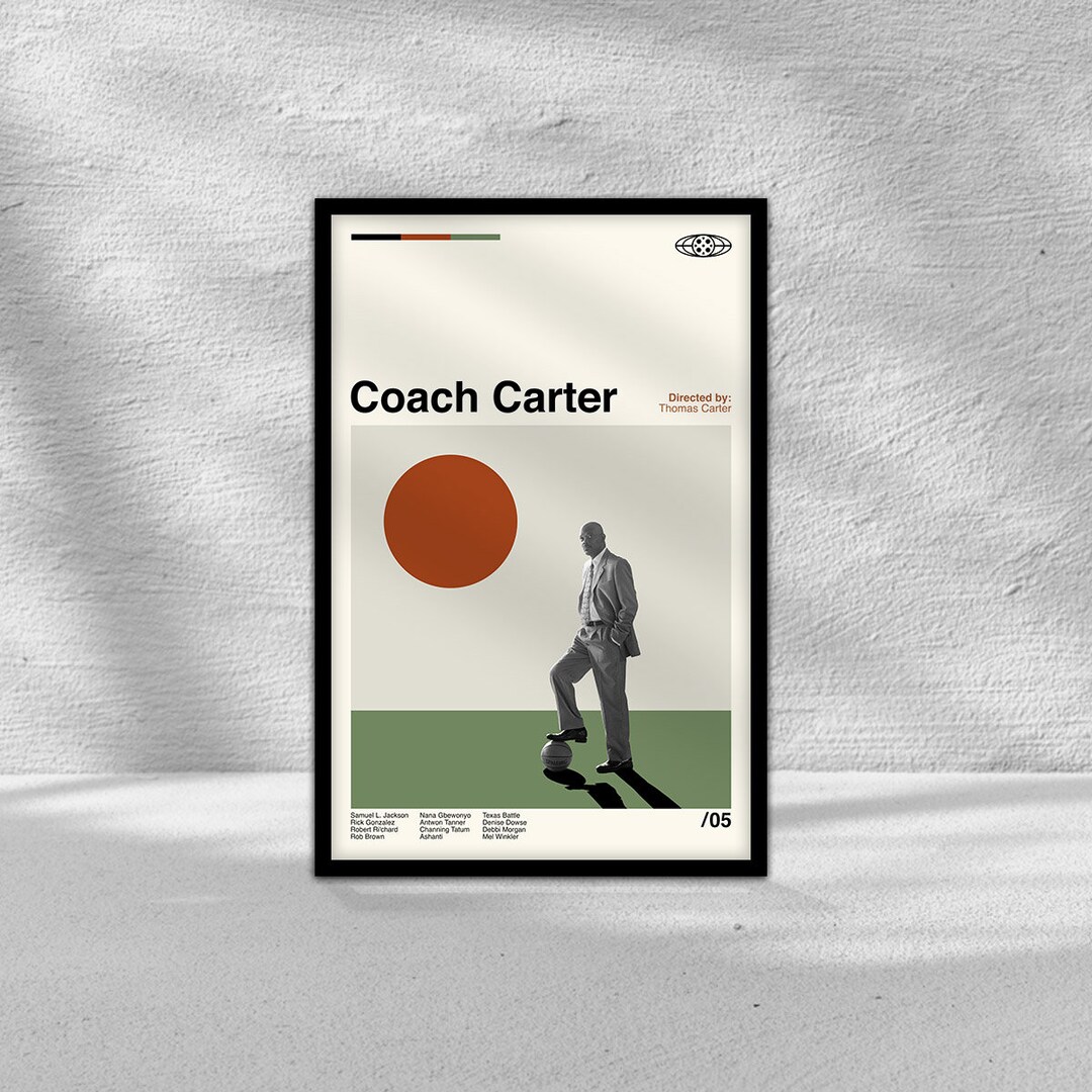 Coach Carter Poster, Minimalist Movie, Vintage Retro, Art Print, Custom ...