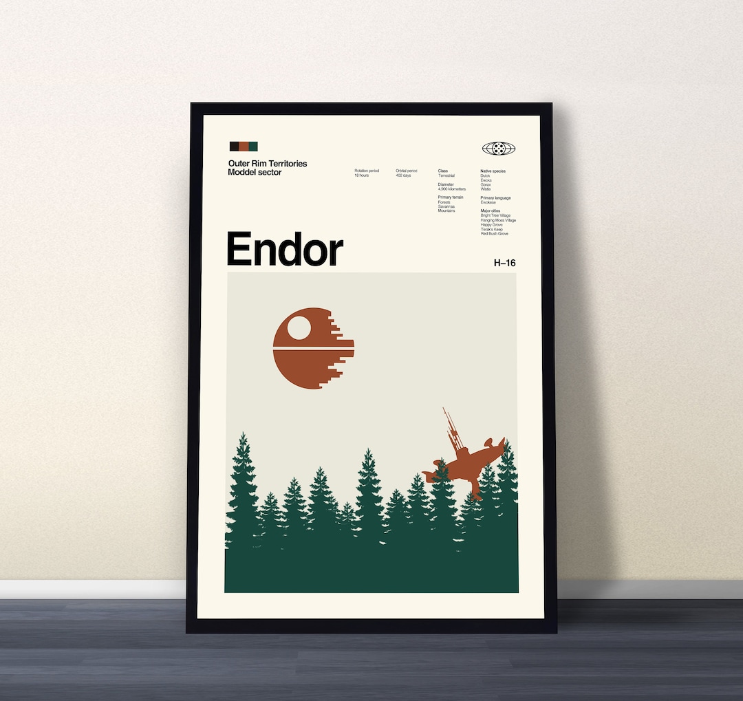 Endor Star Wars Poster, Endor Poster,midcentury Art, Retro Movie Poster ...