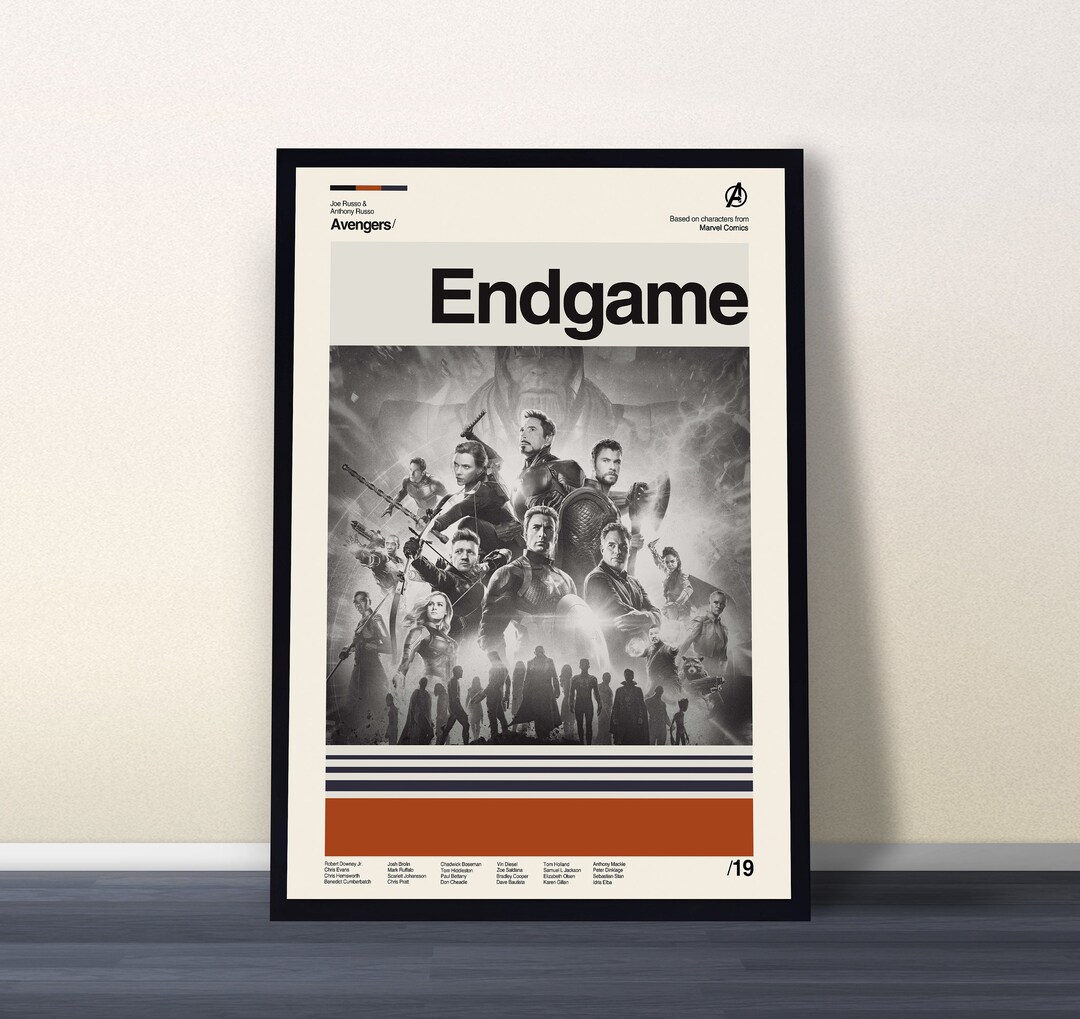 Avengers Endgame Poster, Marvel Movie Poster, Album Cover Poster, Retro ...