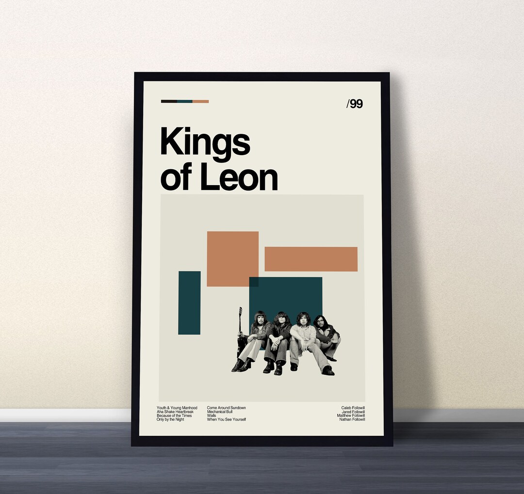 Kings of Leon Print, Kings of Leon Poster, Midcentury Art, Vintage ...