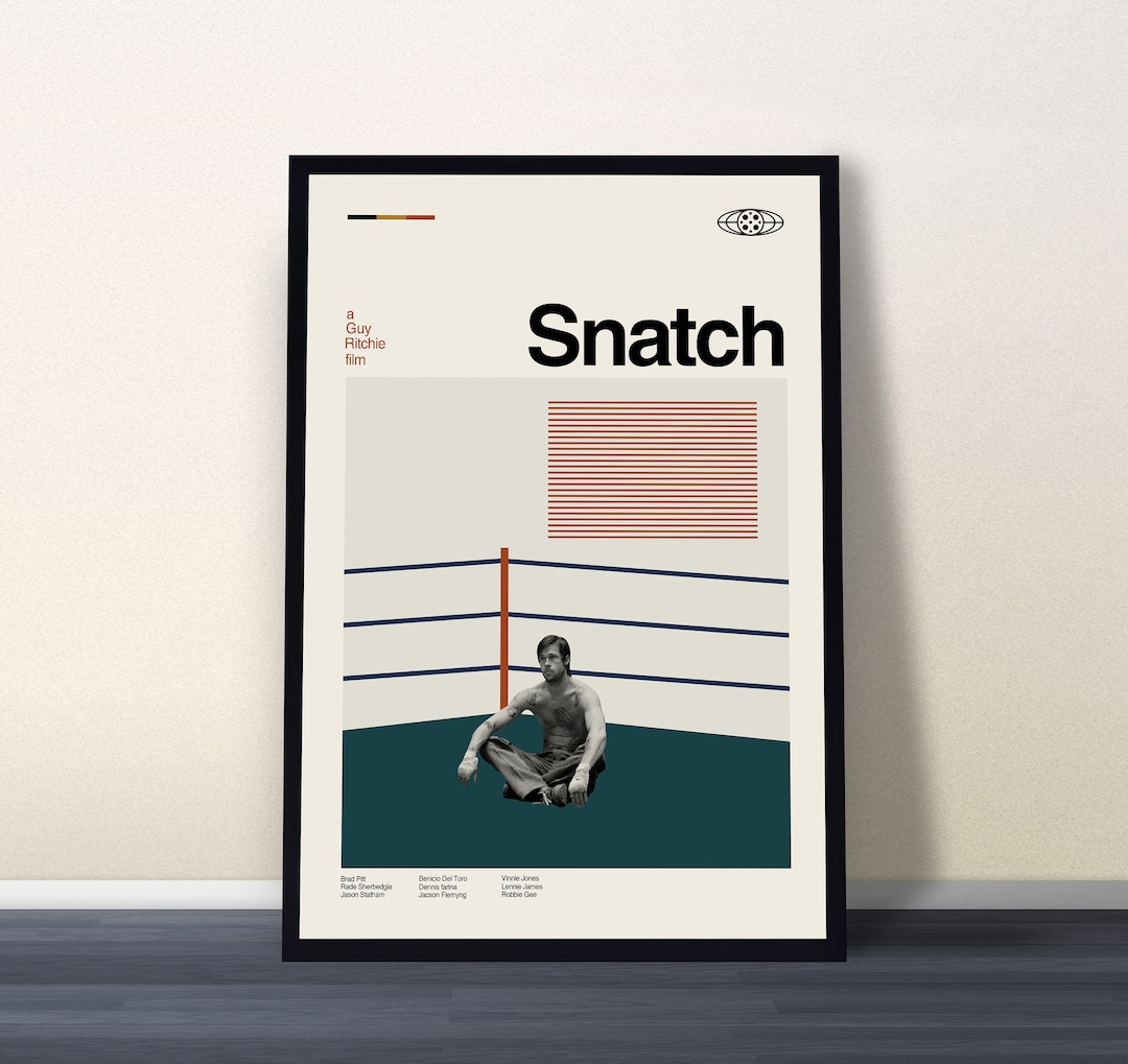 Snatch Movie Poster, Snatch Print, Movie Poster, Midcentury Art ...