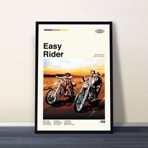 Easy Rider Poster, Easy Rider Movie, Minimalist Movie Poster, Art Print ...