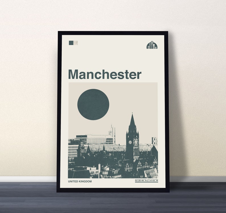 Manchester Poster, Manchester Travel, England Print, England Travel ...