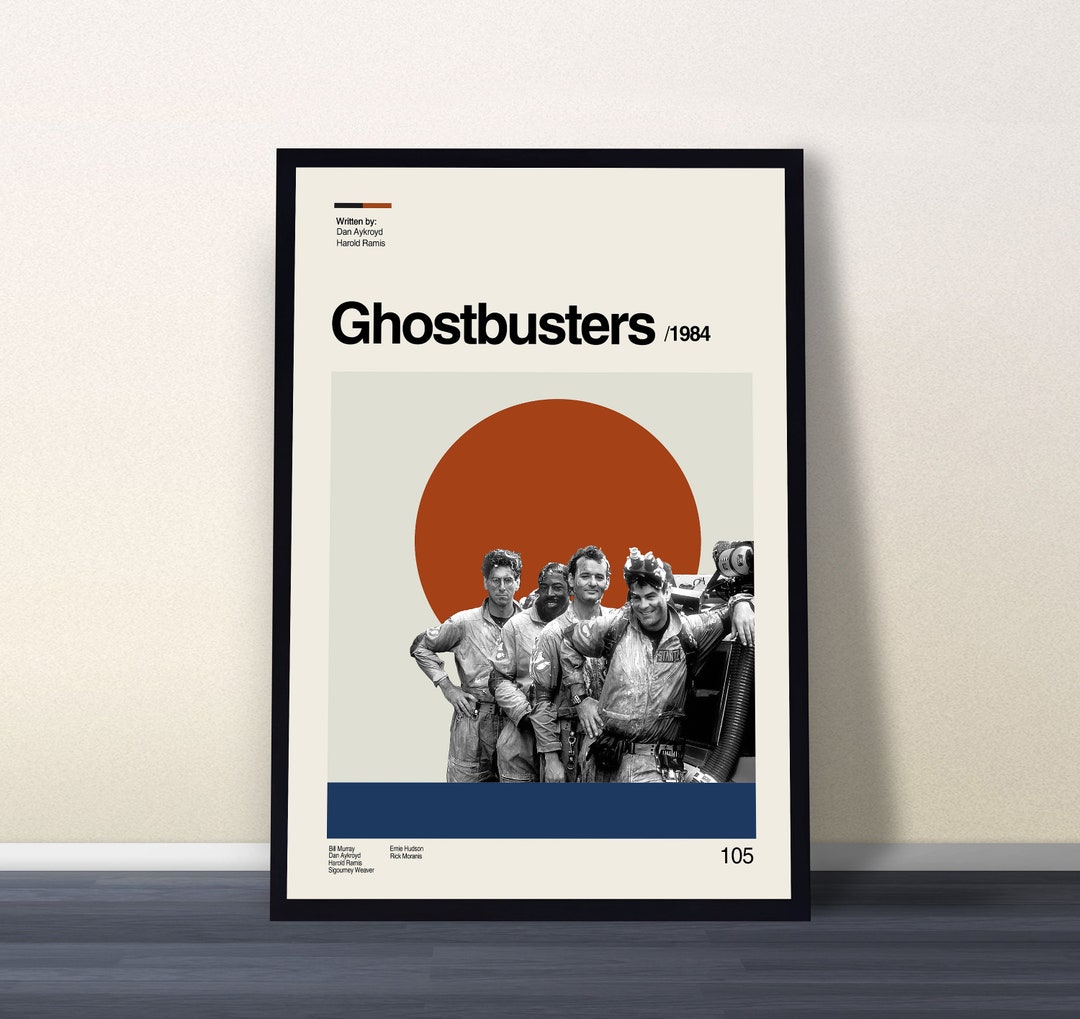 Ghostbusters Poster, Ghostbusters Print, Retro Movie Poster, Midcentury ...