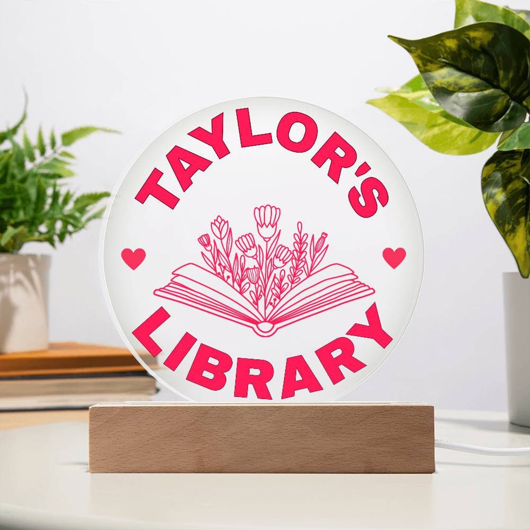 Personalised Acrylic Circle Plaque Library Sign | Minimalist Stylish ...