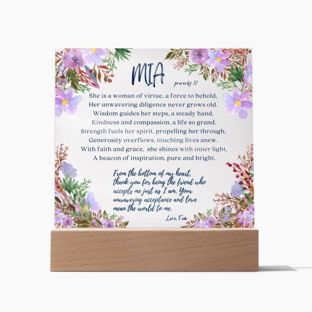 Inspirational Thank You Gifts for Her - Custom Proverbs 31 Personalized ...