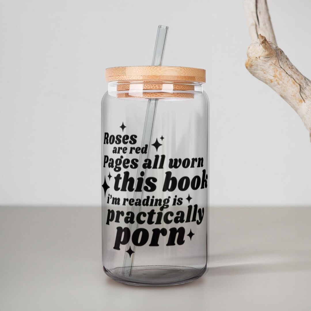 Smut Readers Funny Reading Book Beer Can Glass, Retro Book Coffee Glass ...